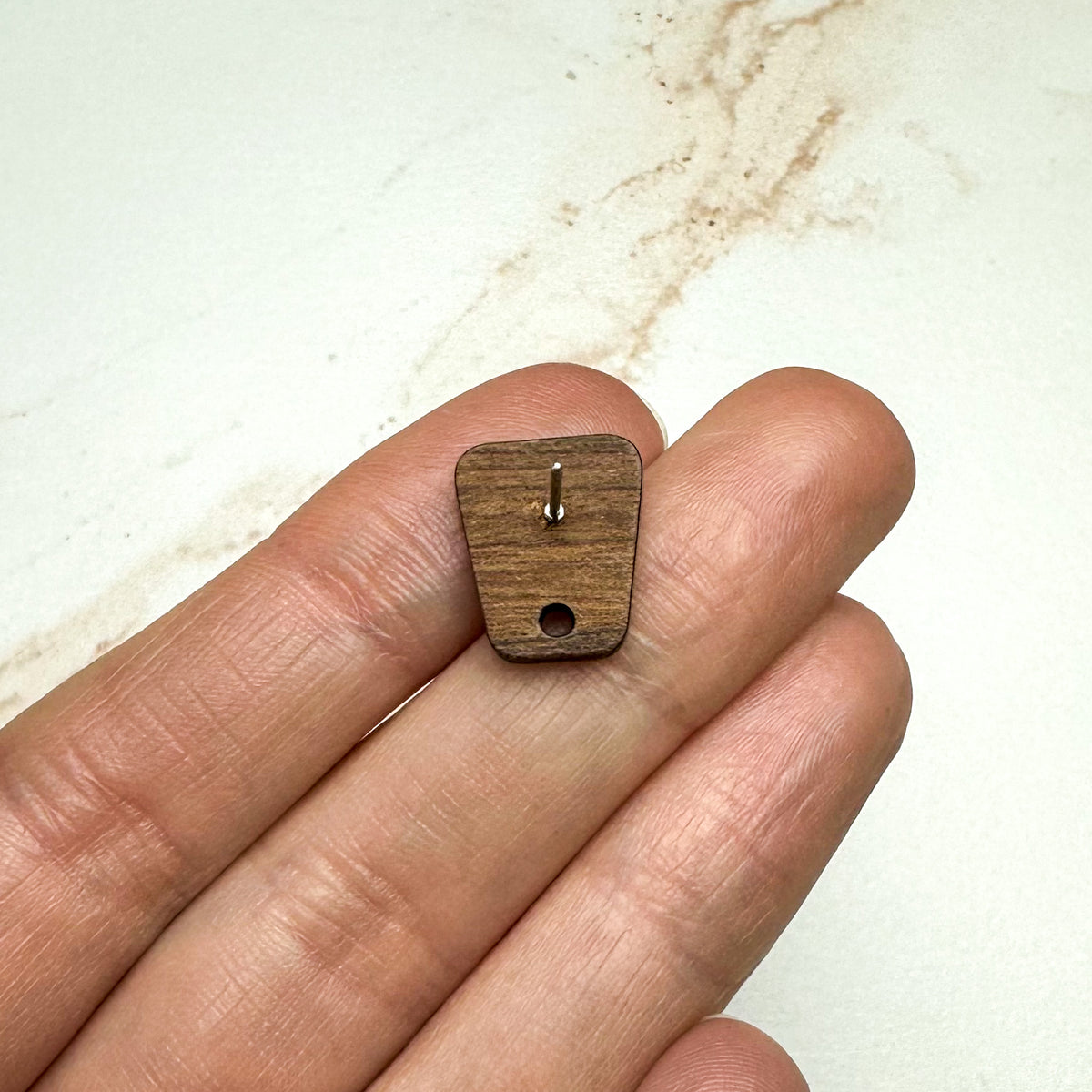 Walnut Wood/Stainless Steel Trapezoid Earring Posts – Rays of Clay Co